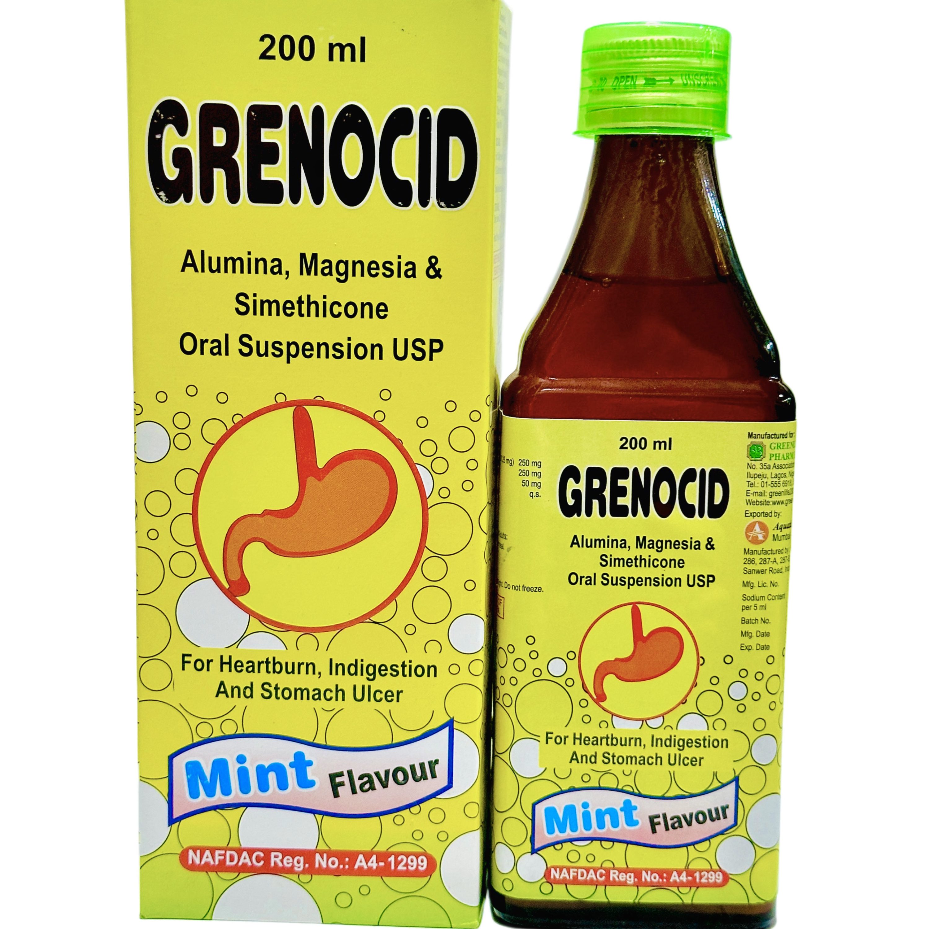 Ulgicid Suspension Mint Flavour 200ml | MedeCify